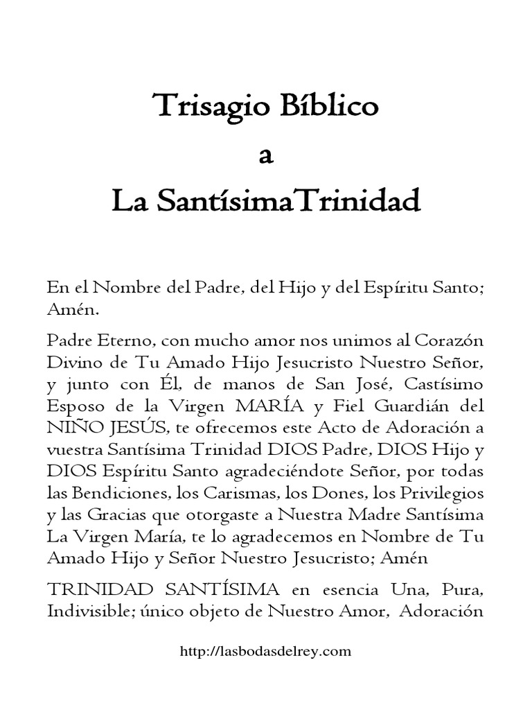 Trisagio A La Santisima Trinidad | PDF | María, madre de Jesús | Oración