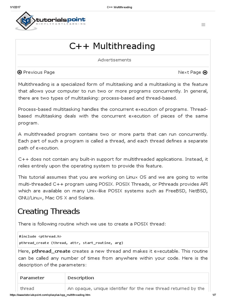 C++ Multithreading | PDF | Thread (Computing) | Systems Engineering