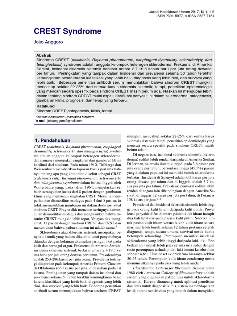 Crest Syndrome | PDF