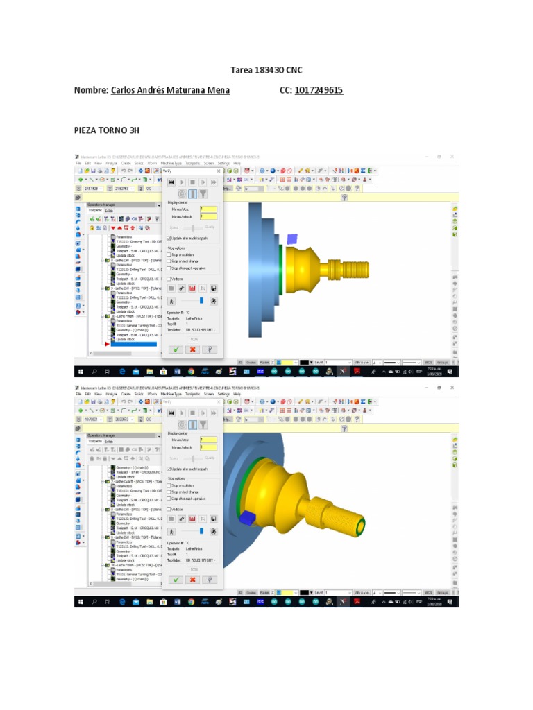 Tarea 183430 Pieza Torno 3H CNC | PDF