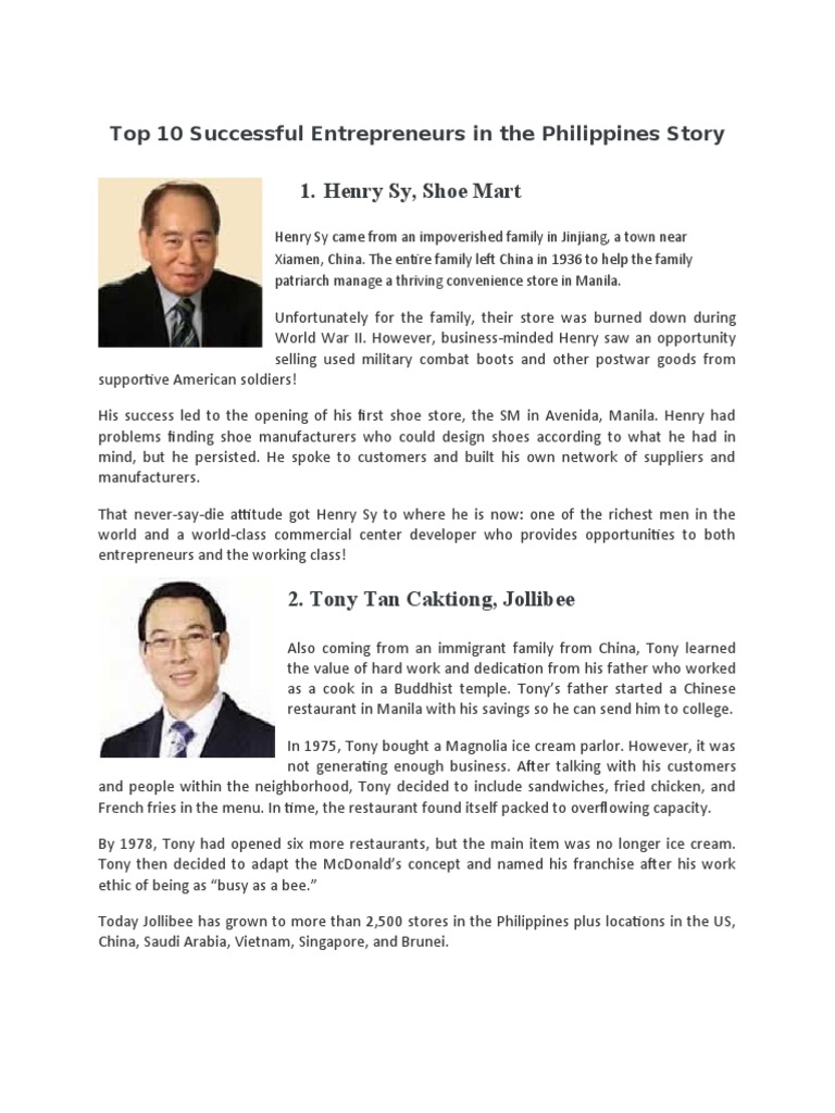 Henry Sy, Shoe Mart: Top 10 Successful Entrepreneurs in The Philippines ...