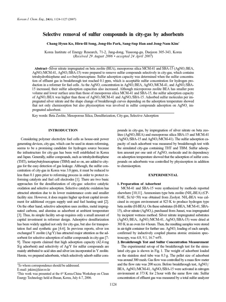 Apresentação-Selective Removal of Sulfur Compounds in City-Gas by ...