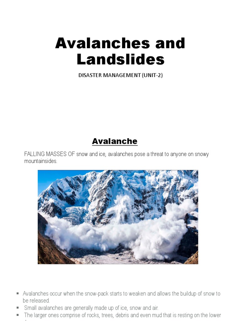 Avalanches, Landslides | PDF | Landslide | Snow