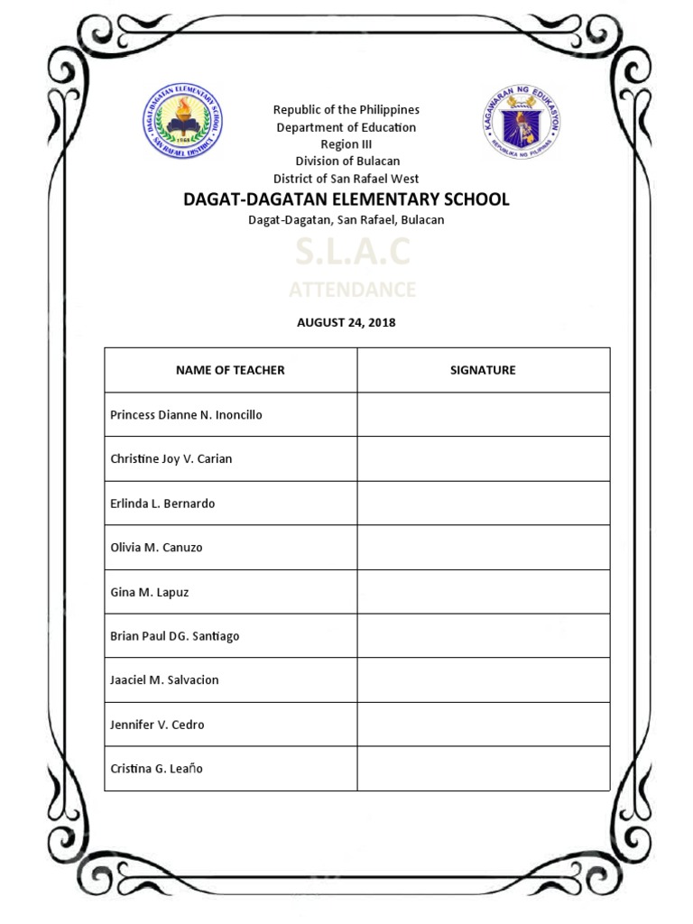 SLAC Attendance | PDF