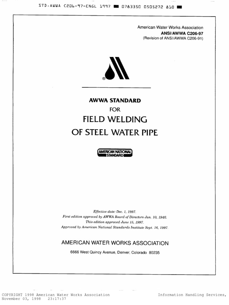Awwa C206 PDF | PDF