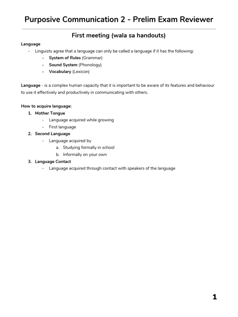 Purposive Communication 2 Prelim Exam Reviewer | PDF | Cybernetics ...