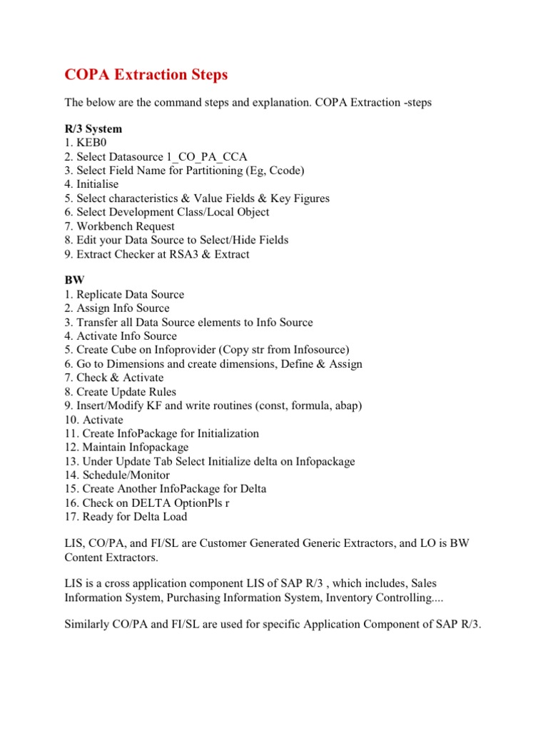 COPA Extraction Steps | PDF | Information Technology Management | Software