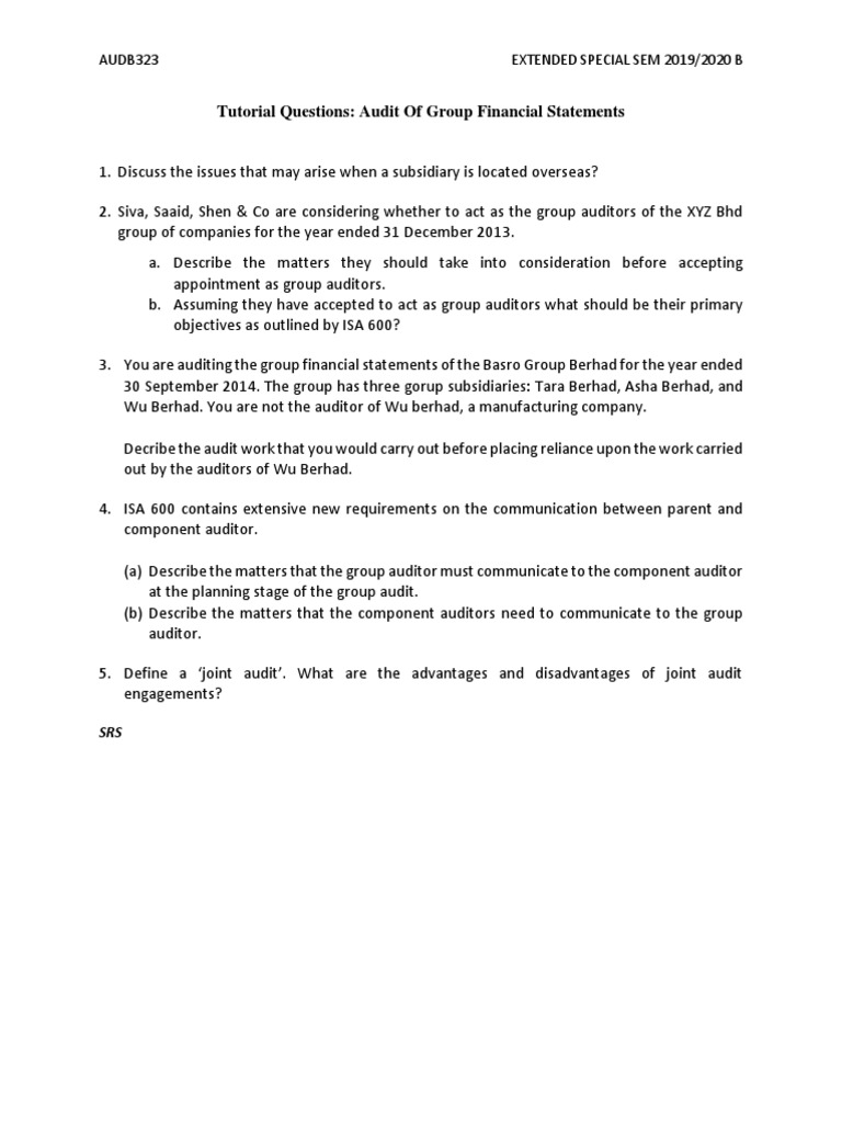 Tutorial Questions 4 PDF | PDF