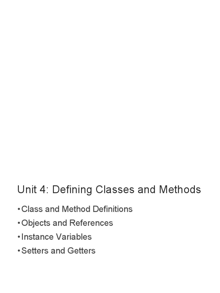 Defining Classes And Methods Pdf Class Computer Programming Method Computer Programming 