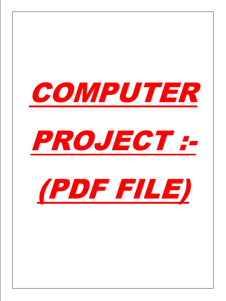 ICSE Computer Project (PDF File) | PDF | Java (Programming Language ...