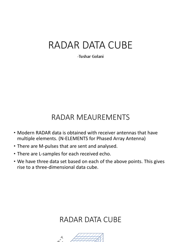 RADAR Data Cube PDF | PDF