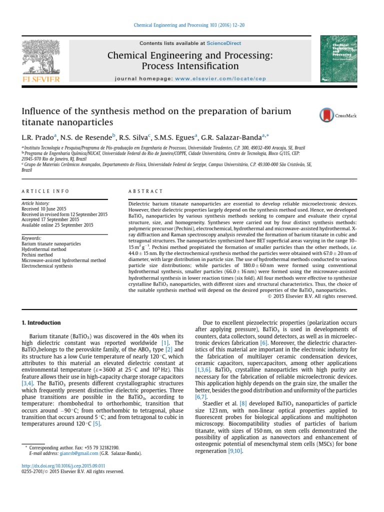 Chemical Engineering and Processing: Process Intensi Fication | PDF ...