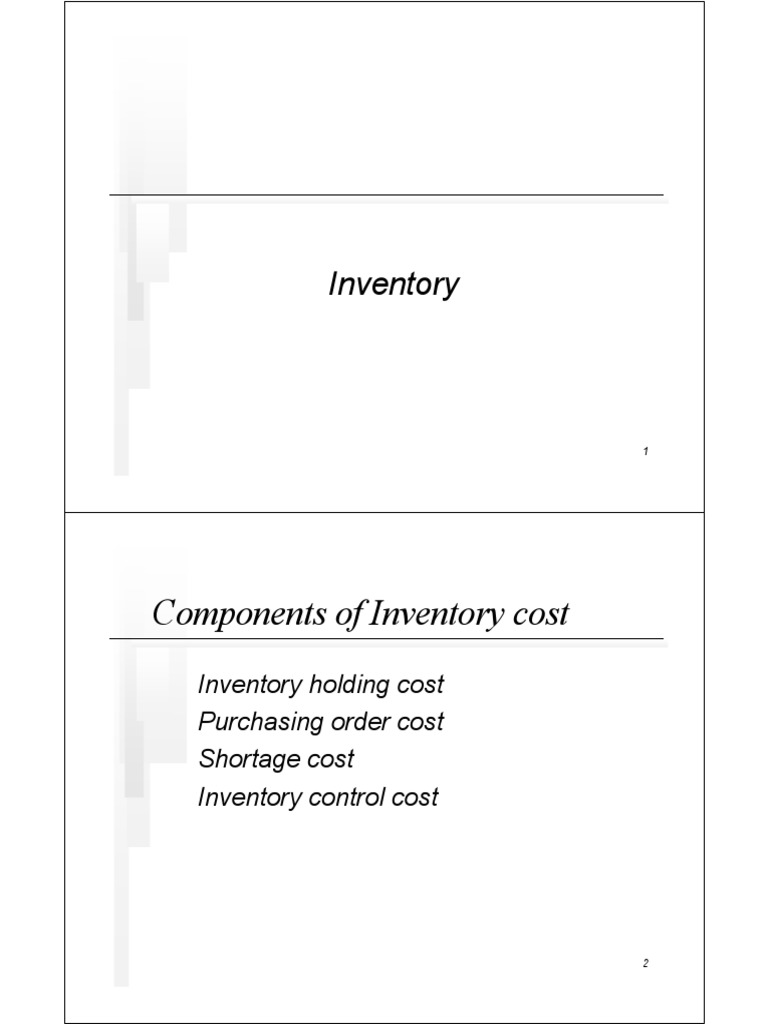 Components of Inventory Cost | PDF | Inventory | Demand