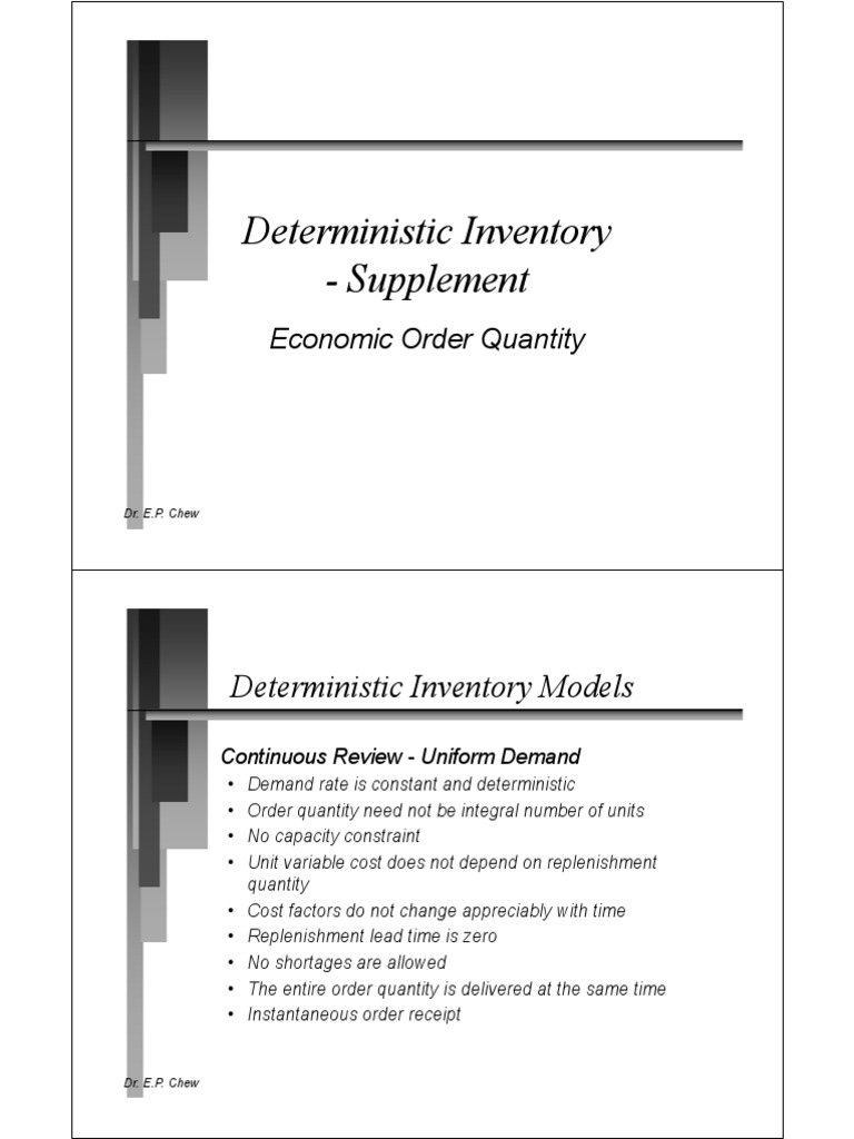 Deterministic Inventory - Supplement | PDF | Supply Chain Management ...