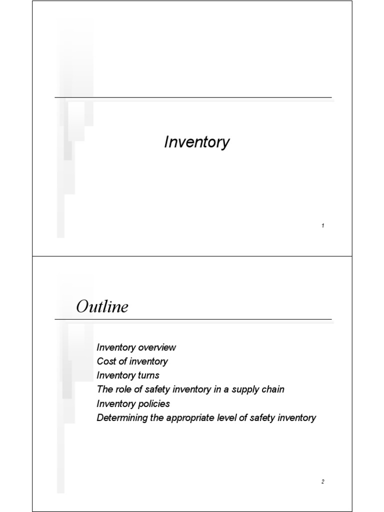 IE4220 Lecture 5 Part 1 | PDF | Cost Of Capital | Inventory