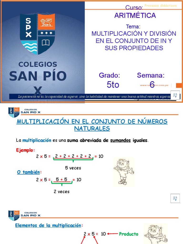 Clase Virtual Aritmética Multiplicación y División de in y Propiedades ...