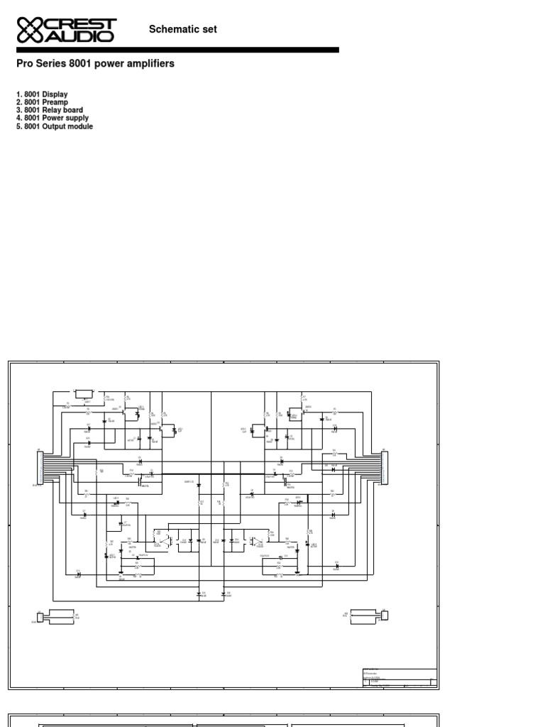 Crest Audio 8001 | PDF | Analog Circuits | Electrical Engineering