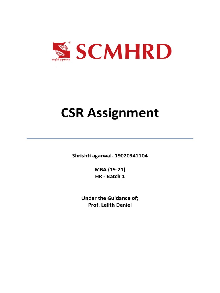 CSR Assignment | PDF | Corporate Social Responsibility | Retail