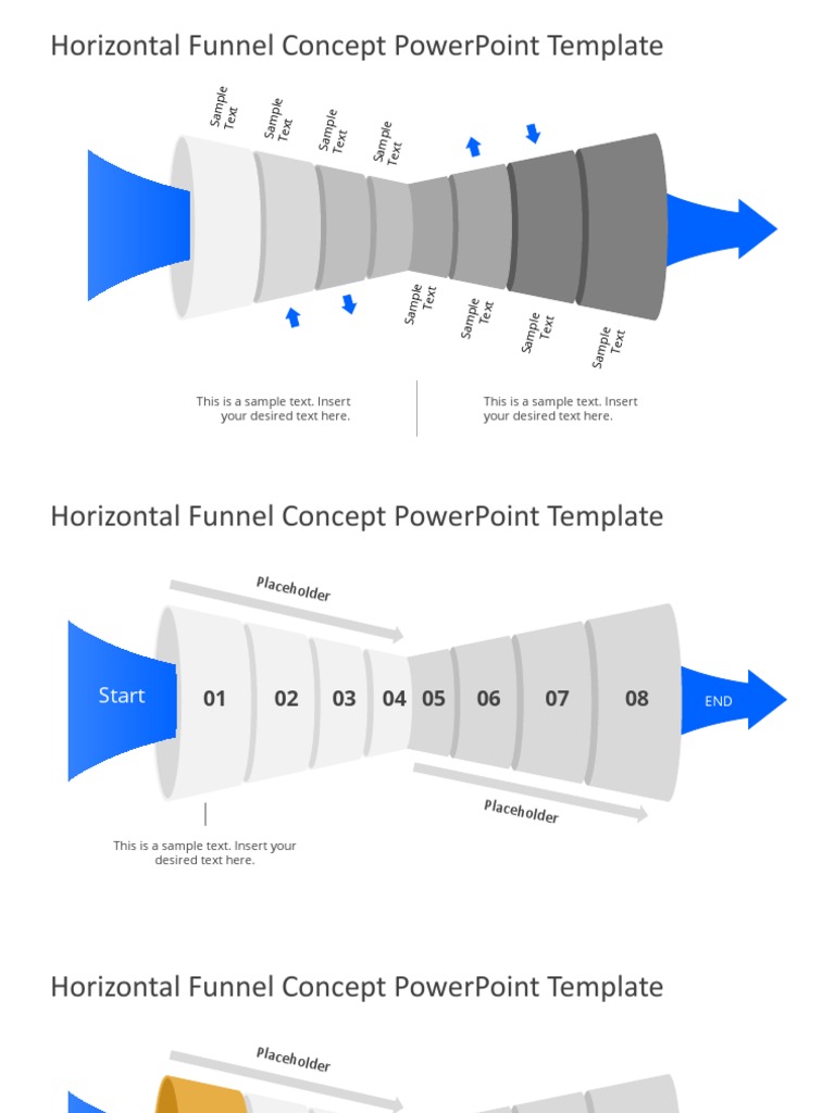 Horizontal Funnel Concept Powerpoint Template: M PL E Te XT Sa M PL E ...