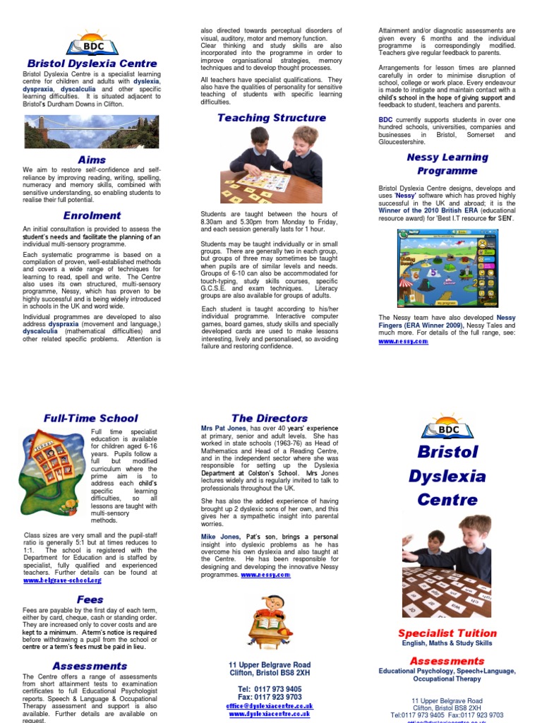 Bristol Dyslexia Centre: Nessy Learning Programme | PDF | Dyslexia | Study Skills