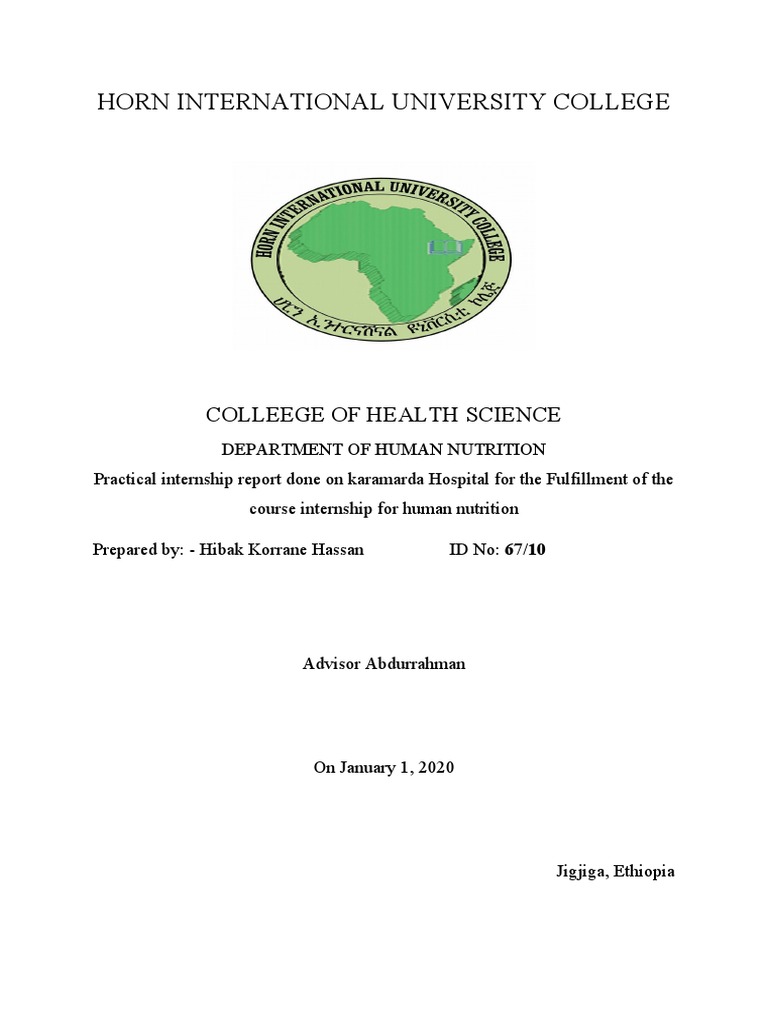 Horn International University College: Colleege of Health Science | PDF ...