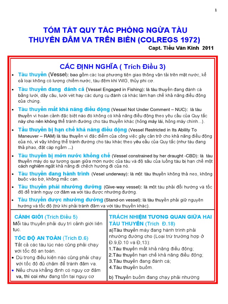 Summary Colreg 72 PDF | PDF