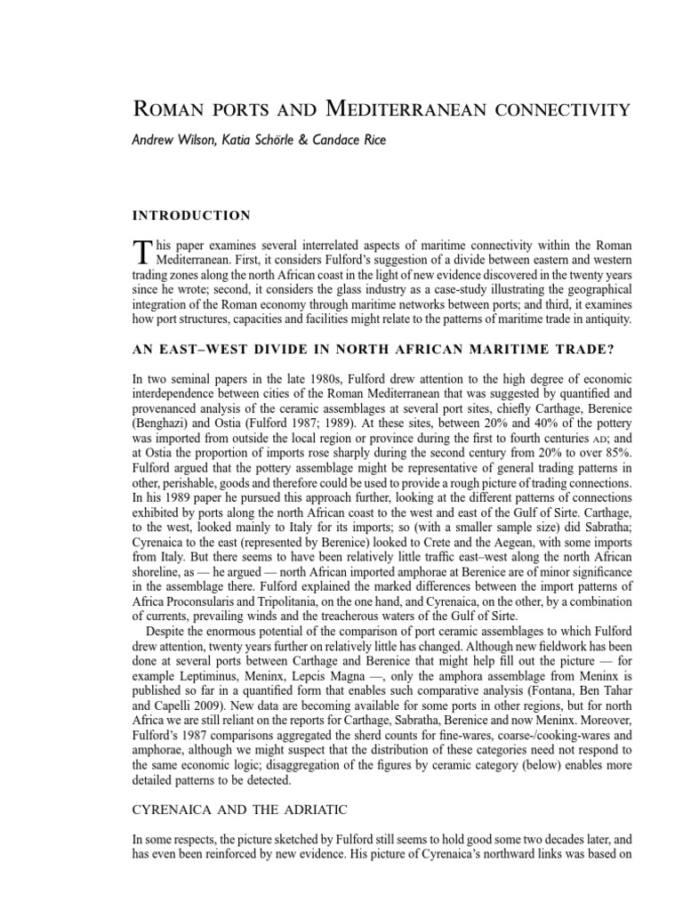 Roman Ports and Mediterranean Connectivity: Andrew Wilson, Katia Scho ...