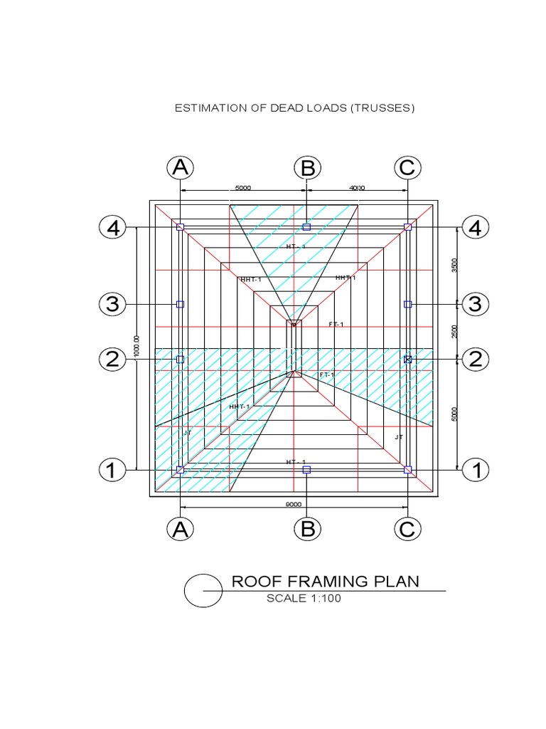 Roof Framing Plan: Estimation of Dead Loads (Trusses) | PDF