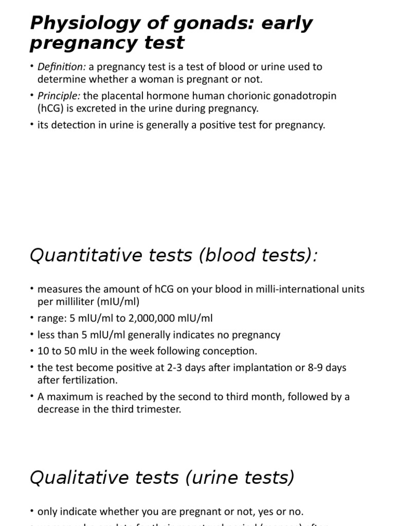 Early Pregnancy Test | PDF | Human Chorionic Gonadotropin | Pregnancy