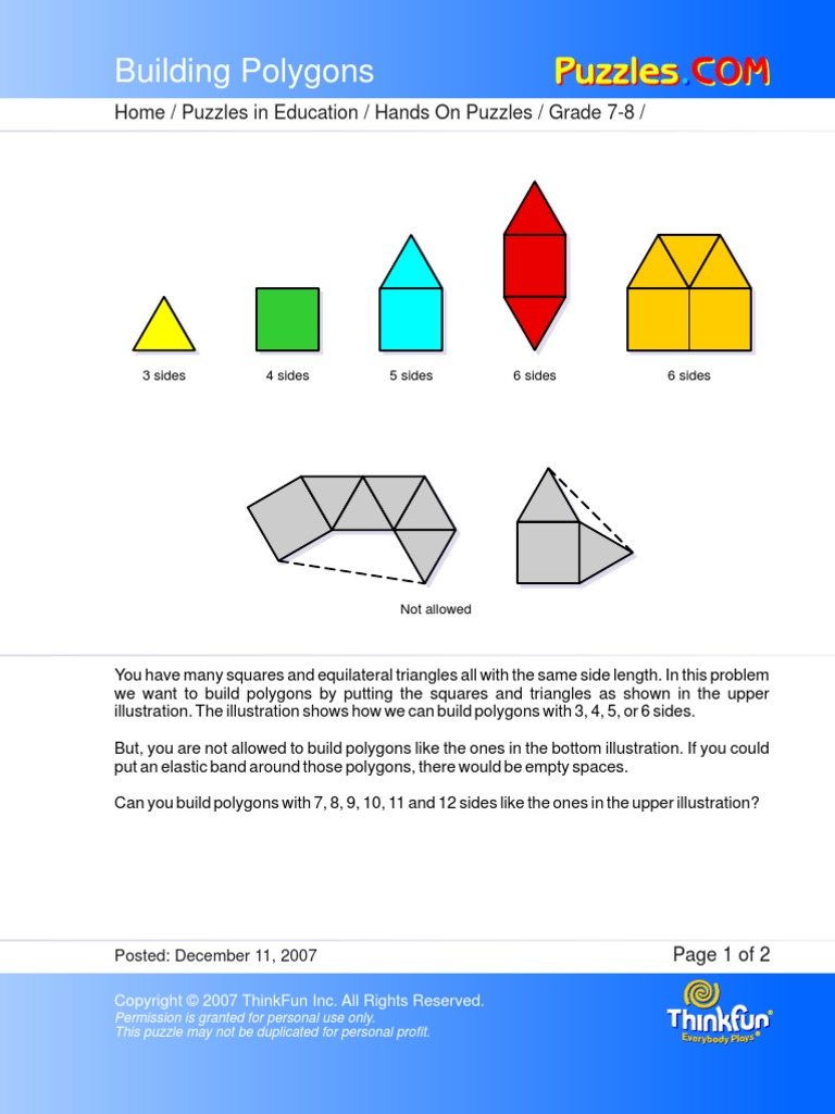 Building Polygons Print Play | PDF | Games & Activities | Home & Garden