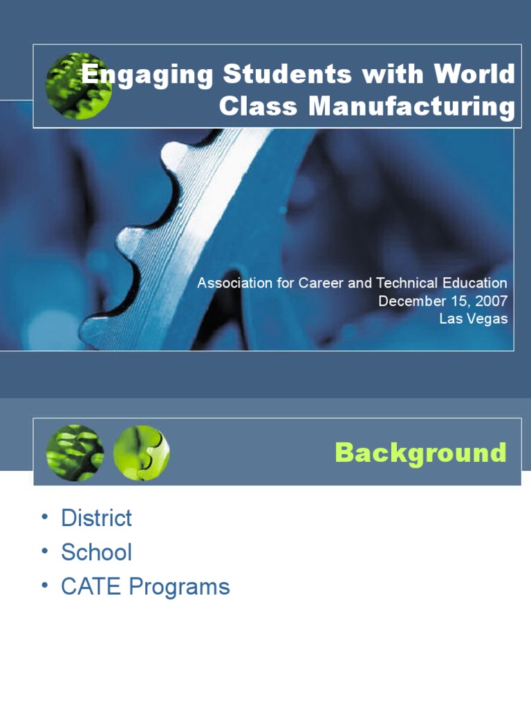 Engaging Students With World Class Manufacturing | PDF | Literacy | System