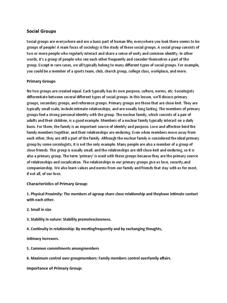 Understanding Social Groups | PDF | Social Group | Interpersonal ...