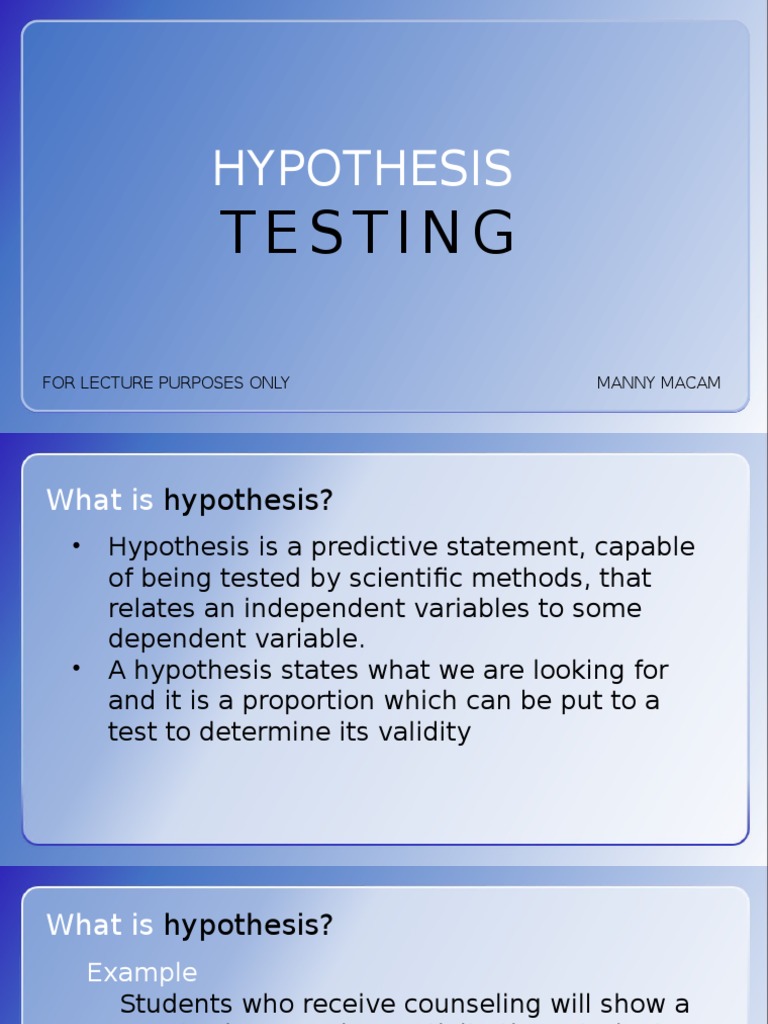 Hypothesis: Testing | PDF | Statistical Hypothesis Testing ...
