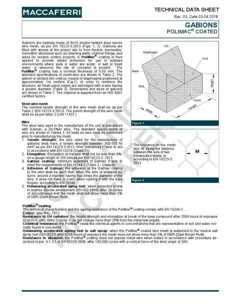 Polimac Gabion - 0303042018 PDF | PDF | Building Engineering | Building ...