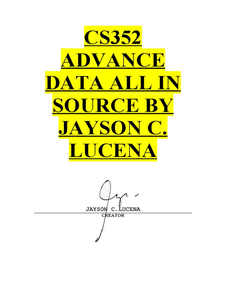 CS352 Advance Data All in Source by Jayson C. Lucena | PDF | Relational Database | Database ...