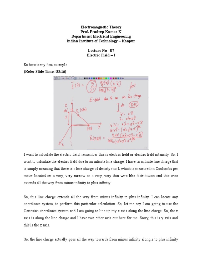 Lec 7 | PDF | Integral | Electric Field