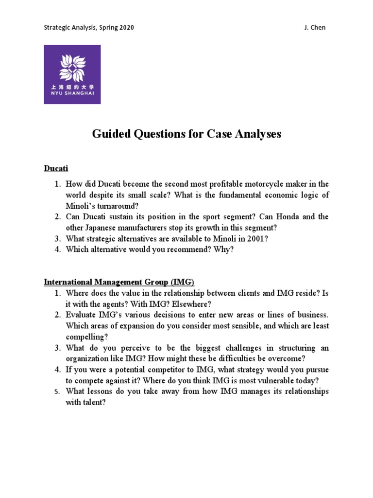 Ducati and IMG Strategic Analysis Guide | PDF | Career & Growth | Business