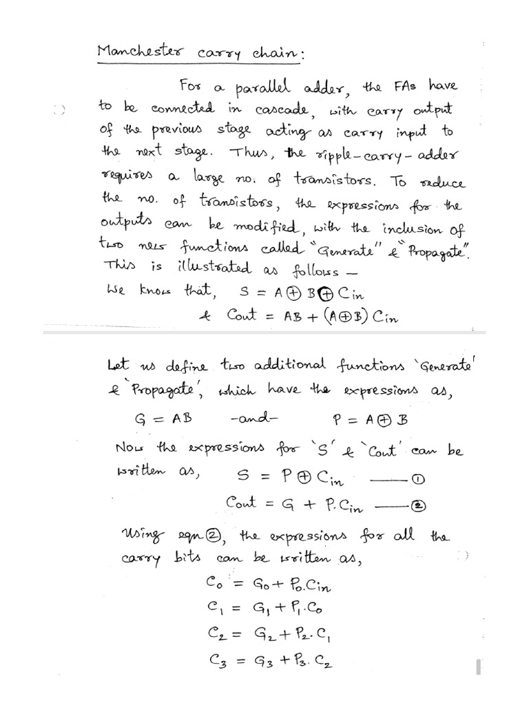 Manchester Carry Chain Adder PDF | PDF