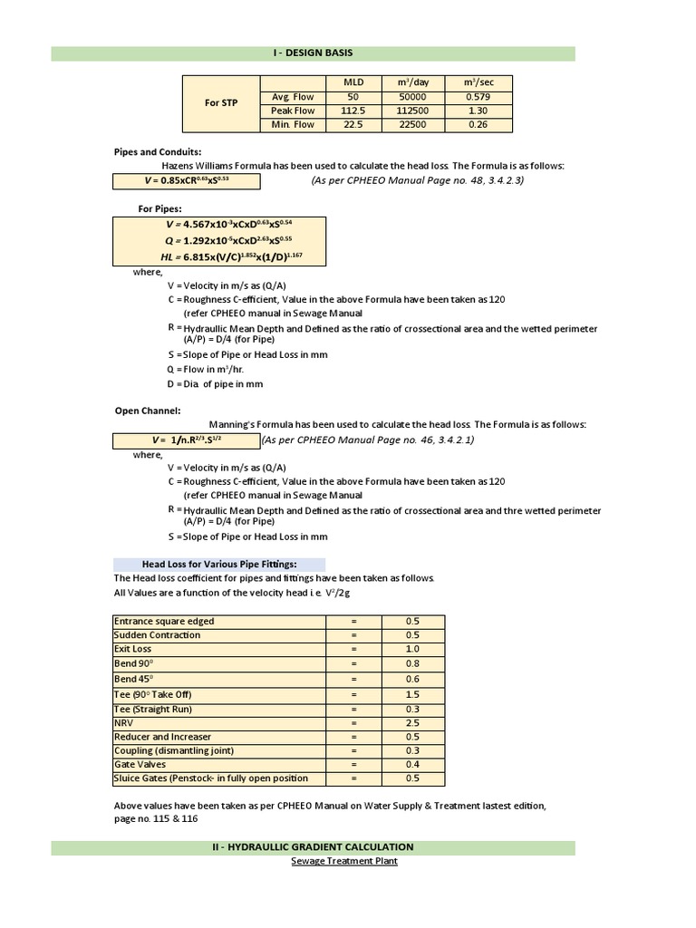 STP Design Calculations | Download Free PDF | Pump | Hydraulics