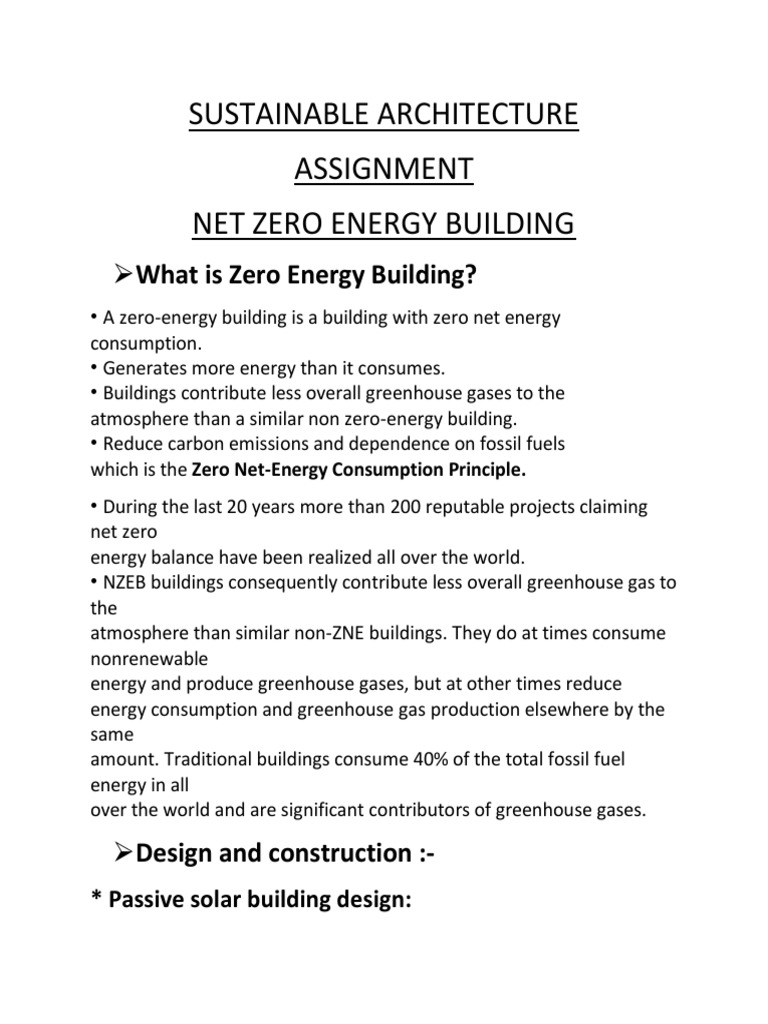 Net Zero Energy Building Guide | PDF | Greenhouse Gas | Sustainable ...