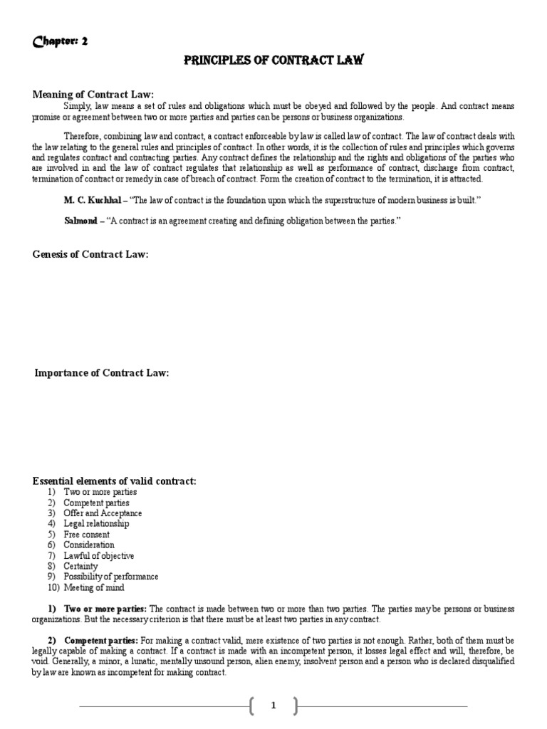 Contract Law | PDF | Offer And Acceptance | Breach Of Contract