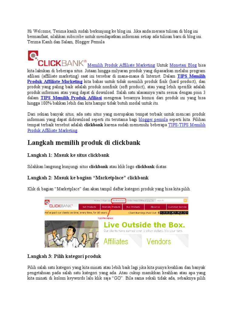 E-Book Memilih Produk Di Clickbank | PDF | Bisnis