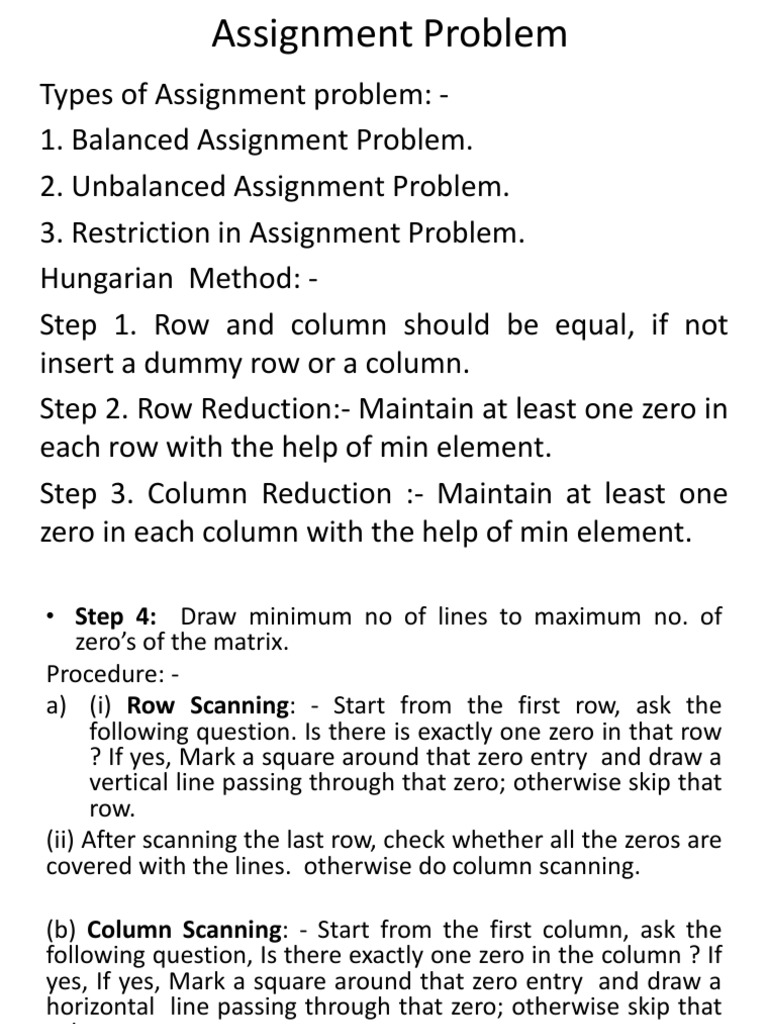 Assignment Problem Pdf Mathematical Optimization Algorithms