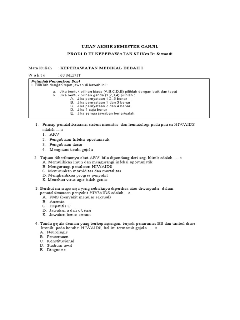 UAS KMB 1 TH 2020 Ganjil | PDF | Pengembangan Diri | Kesehatan Holistik