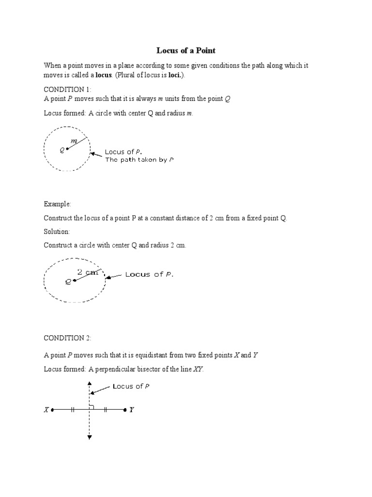 Locus of A Point: Construct The Locus of A Point P at A Constant ...