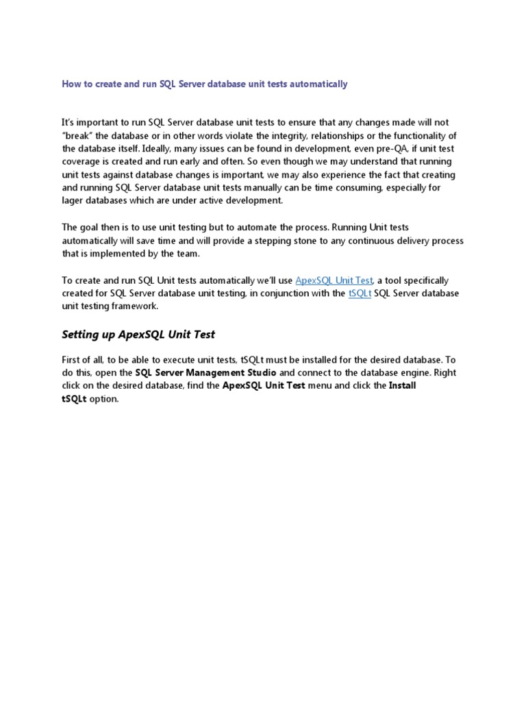 How To Create And Run Sql Server Scripts Automatically Pdf Unit Testing Command Line Interface 6408