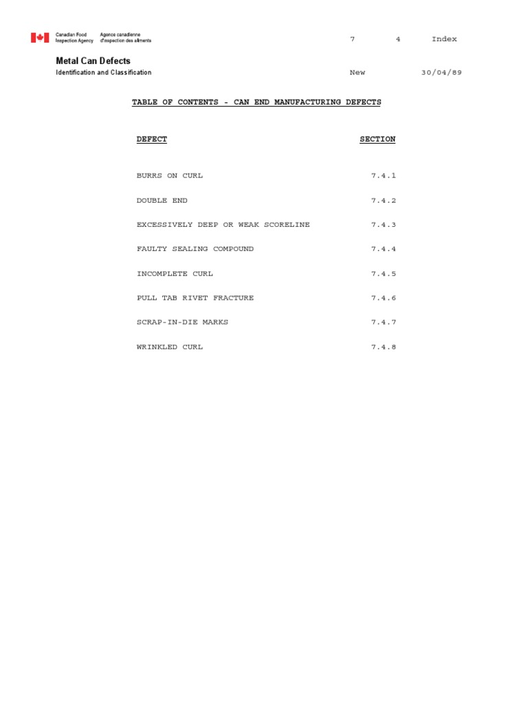 Metal Can Defects PDF | PDF | Mechanical Engineering | Building Engineering
