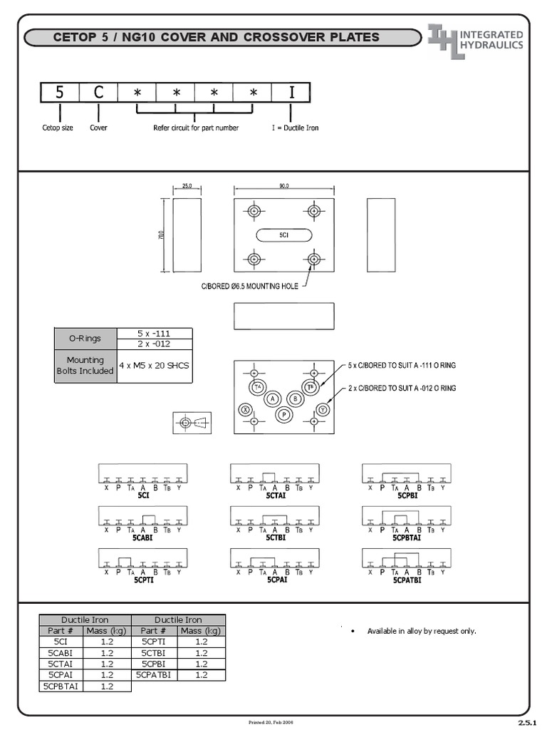 CETOP 5 Flanges and Components | PDF