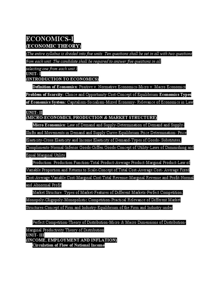 Economics-I: (Economic Theory) | PDF | Demand | Economics