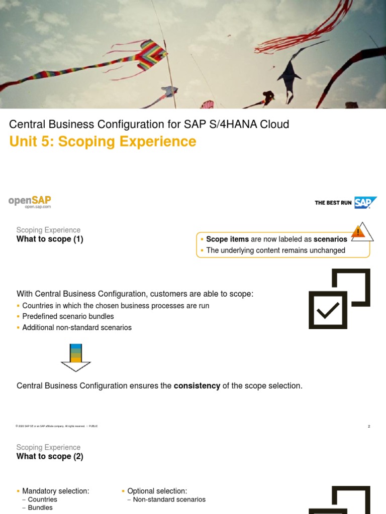 Unit 5: Scoping Experience: Central Business Configuration For SAP S/4HANA Cloud | PDF | Sap Se ...